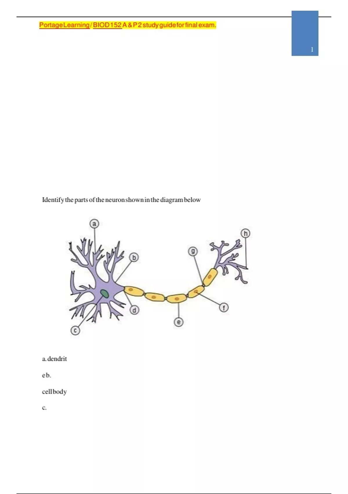 BIOD 152 Module 6 Exam PORTAGE LEARNIG ACTUAL EXAM LATEST COMPLETE REAL ...