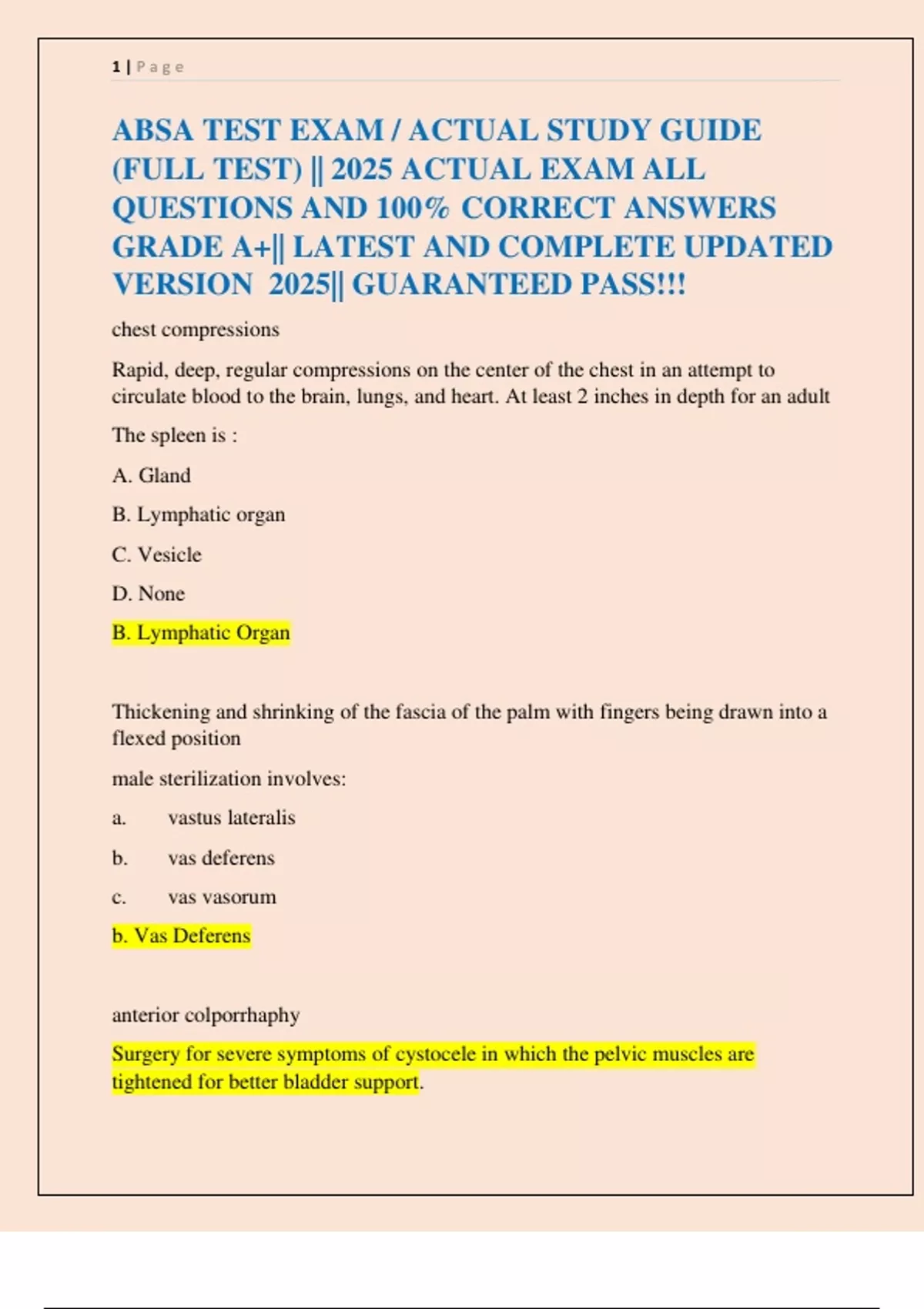 ABSA TEST EXAM / ACTUAL STUDY GUIDE (FULL TEST) || 2025 ACTUAL EXAM ALL ...