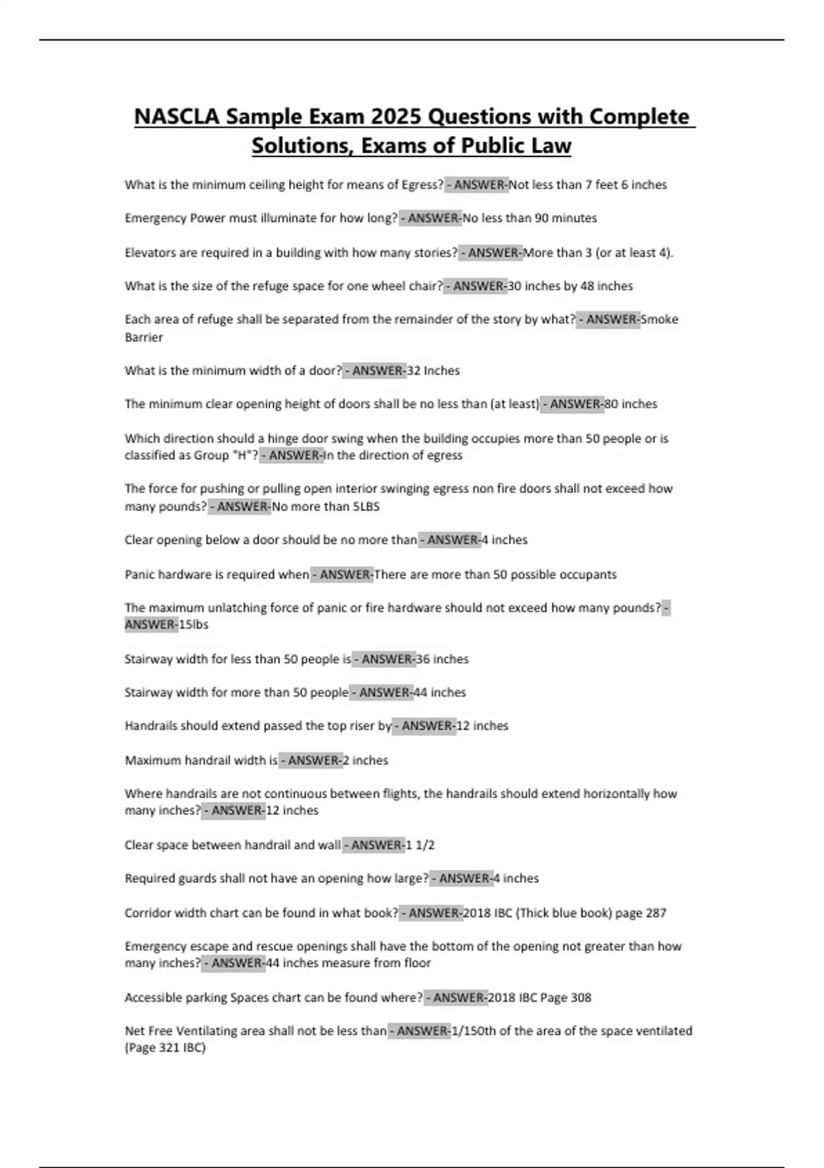 NASCLA Sample Exam 2025 Questions with Complete Solutions - Nascla ...