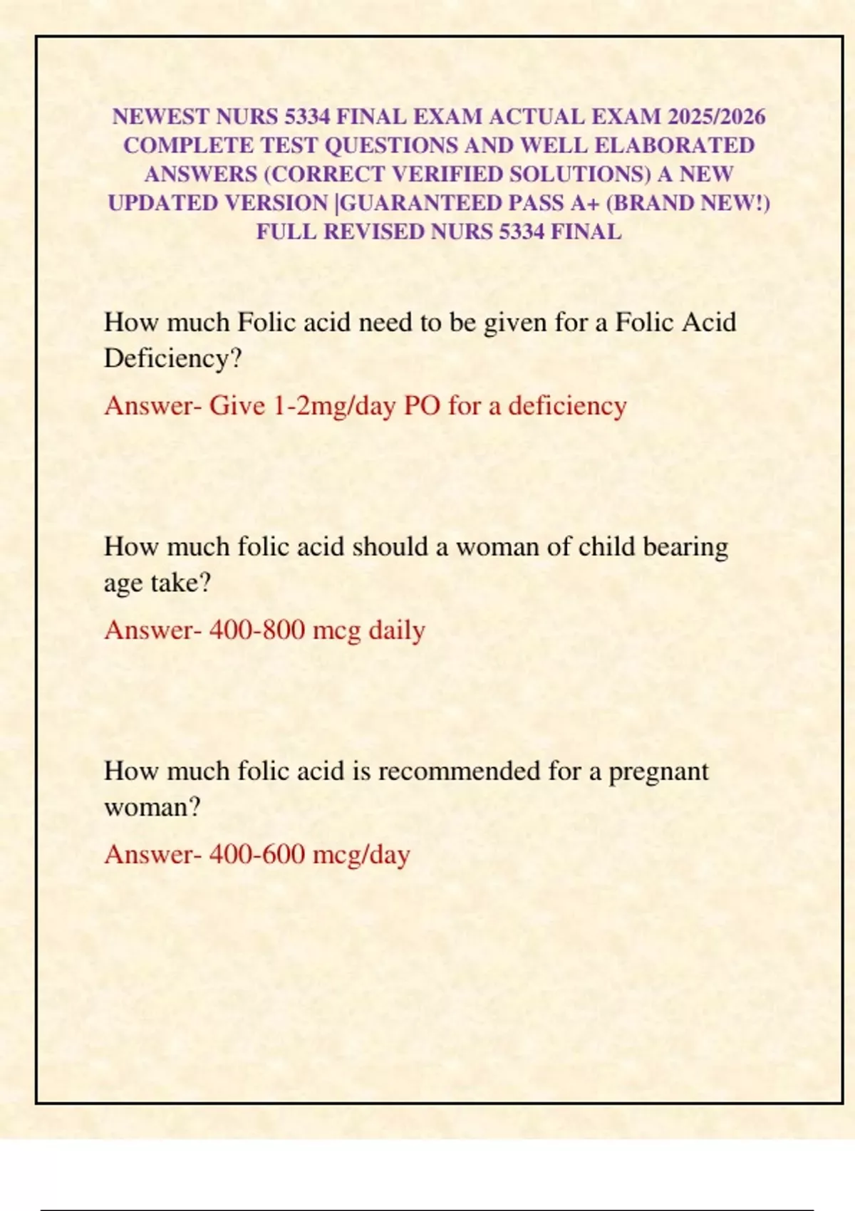 NEWEST NURS 5334 FINAL EXAM ACTUAL EXAM 2025/2026 COMPLETE TEST ...