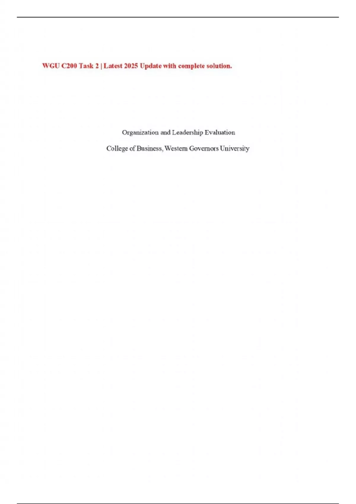 WGU C200 Task 2 | Latest 2025 Update with complete solution - C200 ...