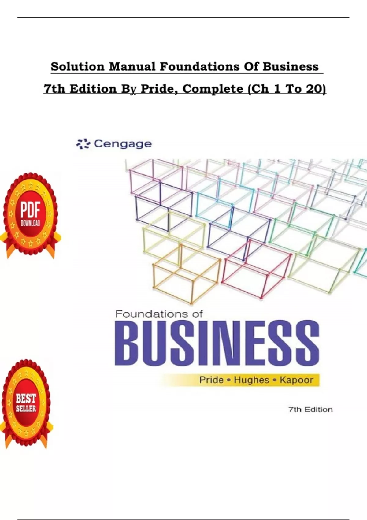 Solution Manual For Foundations Of Business 7th Edition By Pride, Complete (Ch 1 To 20) In PDF ...