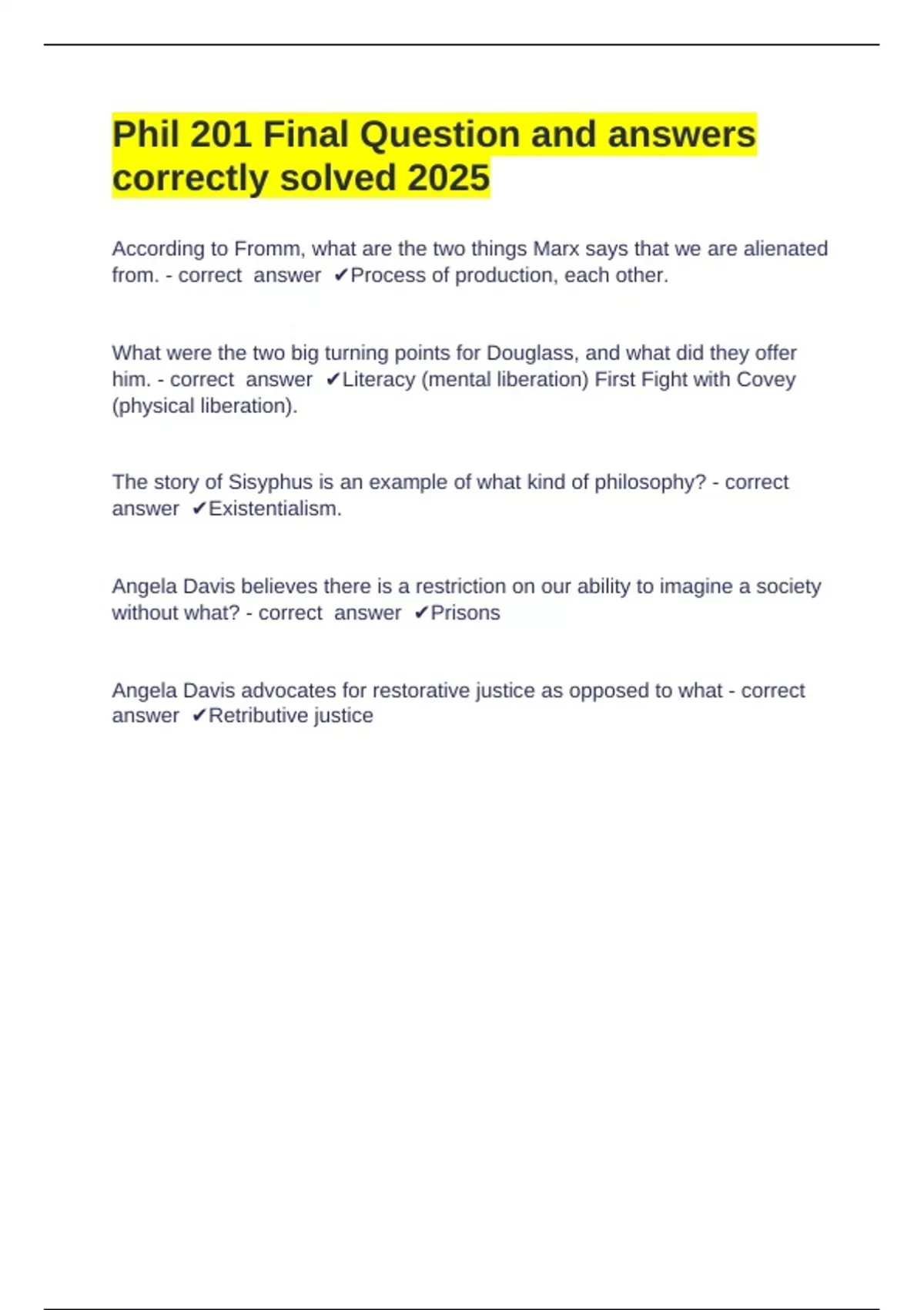 PHIL 201 Liberty University -Phil 201 Final Question and answers correctly solved 2025 - PHIL ...