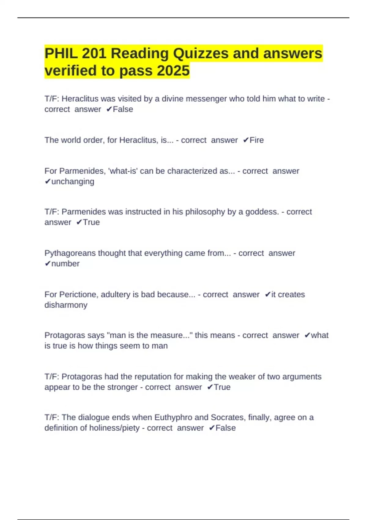 PHIL 201 Liberty University -PHIL 201 Reading Quizzes and answers ...