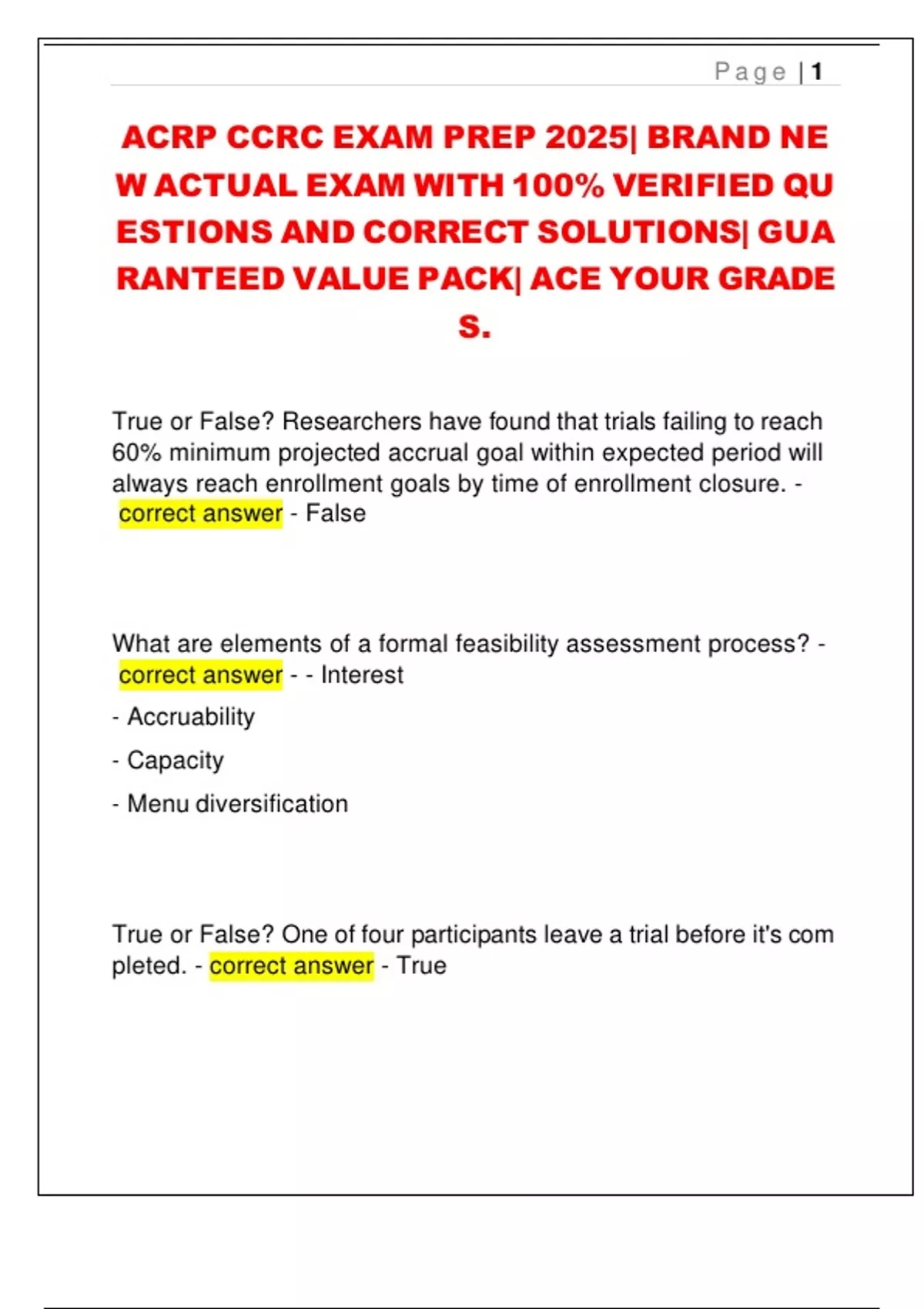 CCRC EXAM, PRACTICE EXAM AND STUDY GUIDE NEWEST 2024 ACTUAL EXAM COMPLETE 600 QUESTIONS AND ...