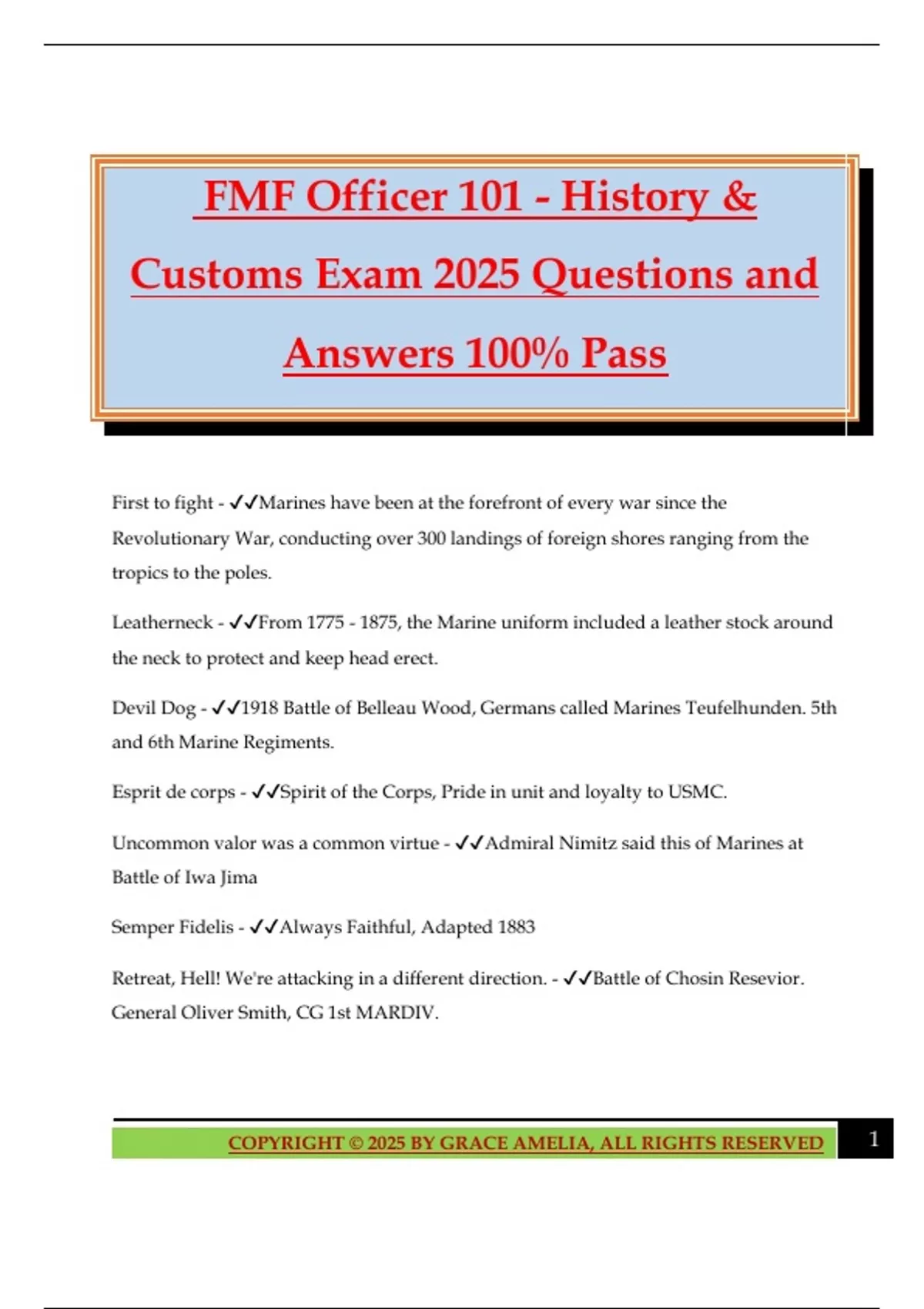 FMF Bundled Exams 2025 Questions and Answers 100% Pass Guaranteed ...