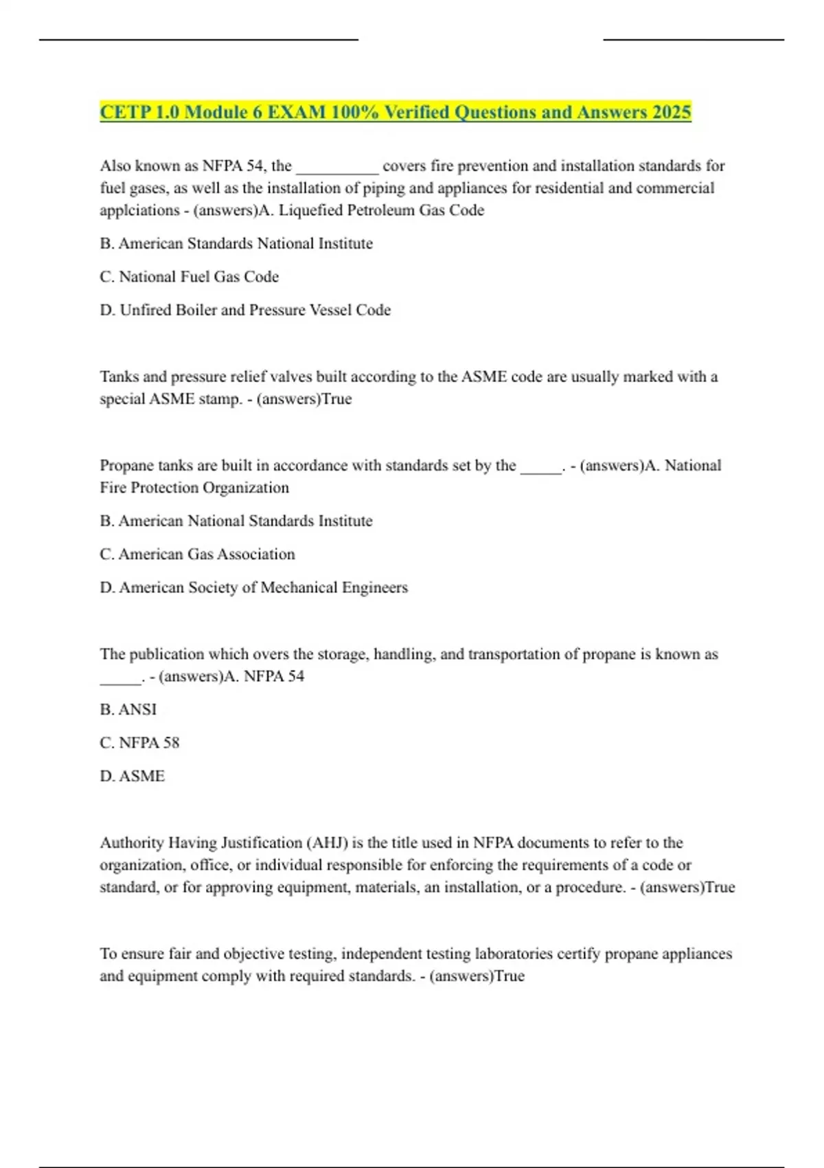 CETP 1.0 Module 6 EXAM 100% Verified Questions and Answers 2025 - CETP ...