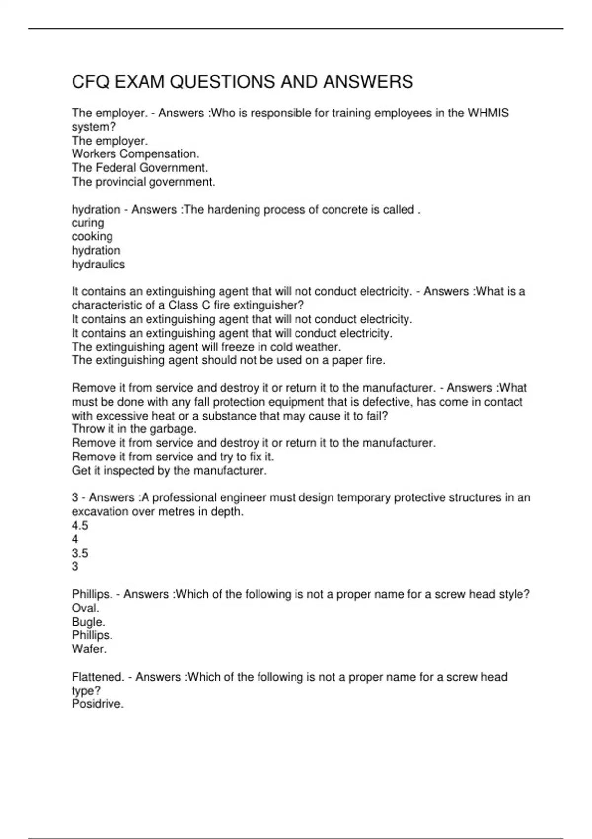 CFQ EXAM QUESTIONS AND ANSWERS - CFQ - Stuvia US