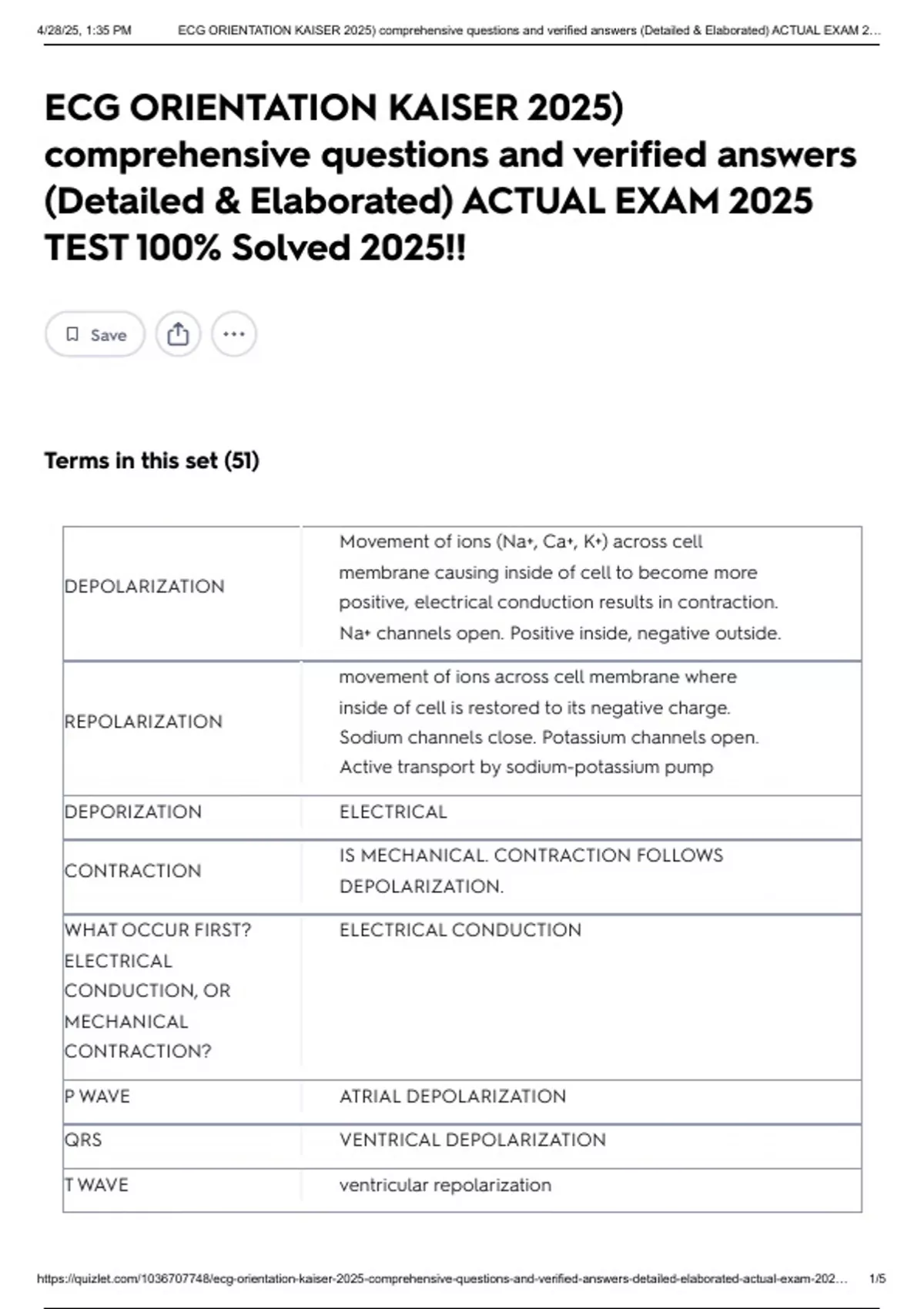 ECG ORIENTATION KAISER 2025) comprehensive questions and verified ...