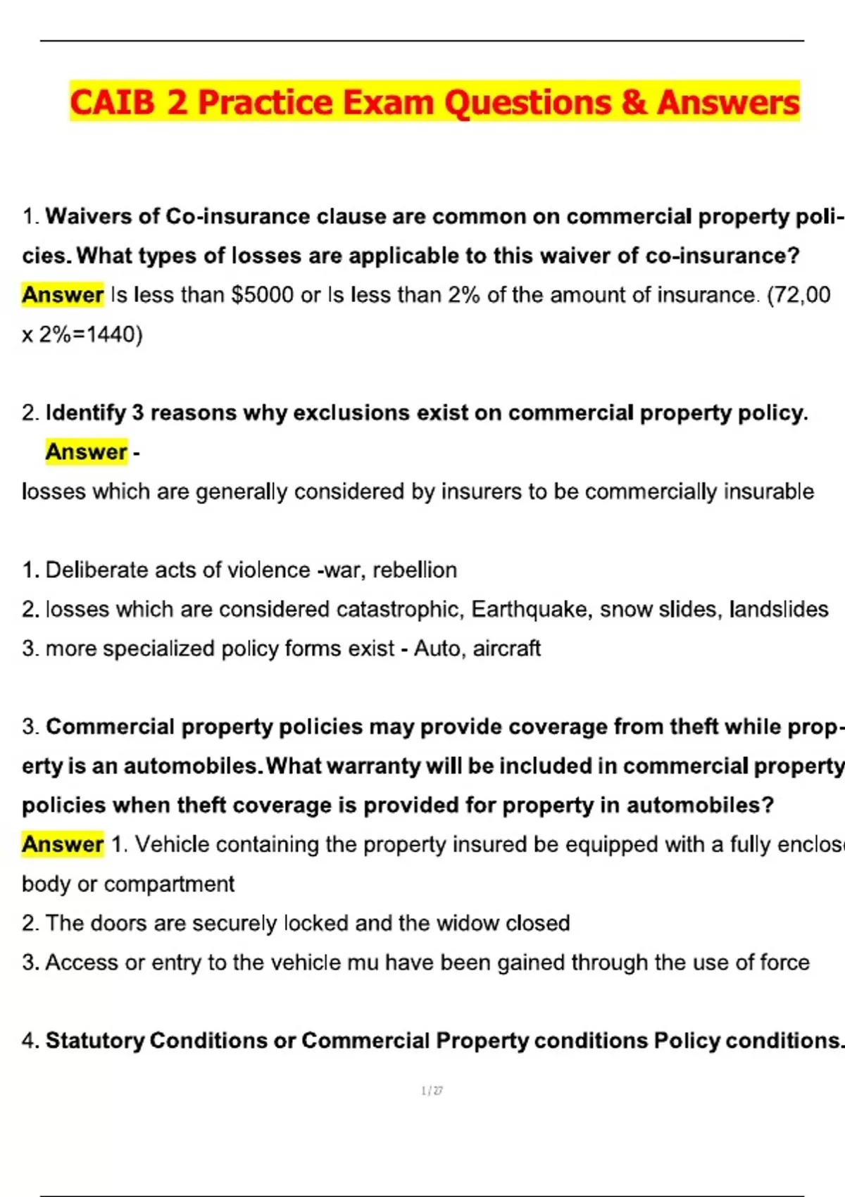 CAIB 2 Practice Exam Exam 2025 Actual with Questions & Answers (Latest ...
