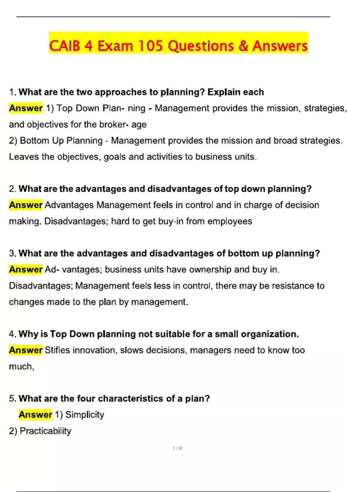 CAIB 4 Exam | 105 Questions 2025 Actual with Questions & Answers ...