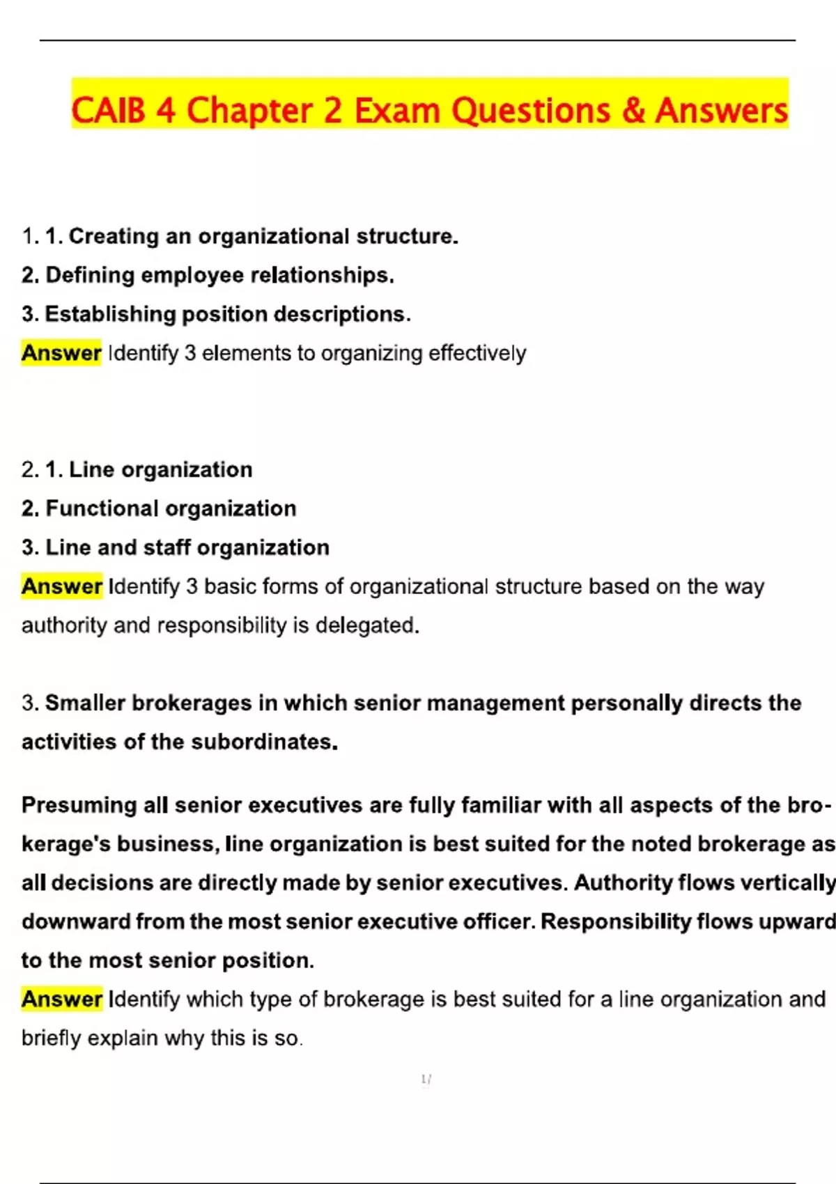 CAIB 4 - Chapter 2 2025 Actual with Questions & Answers (Latest 2025 / ...