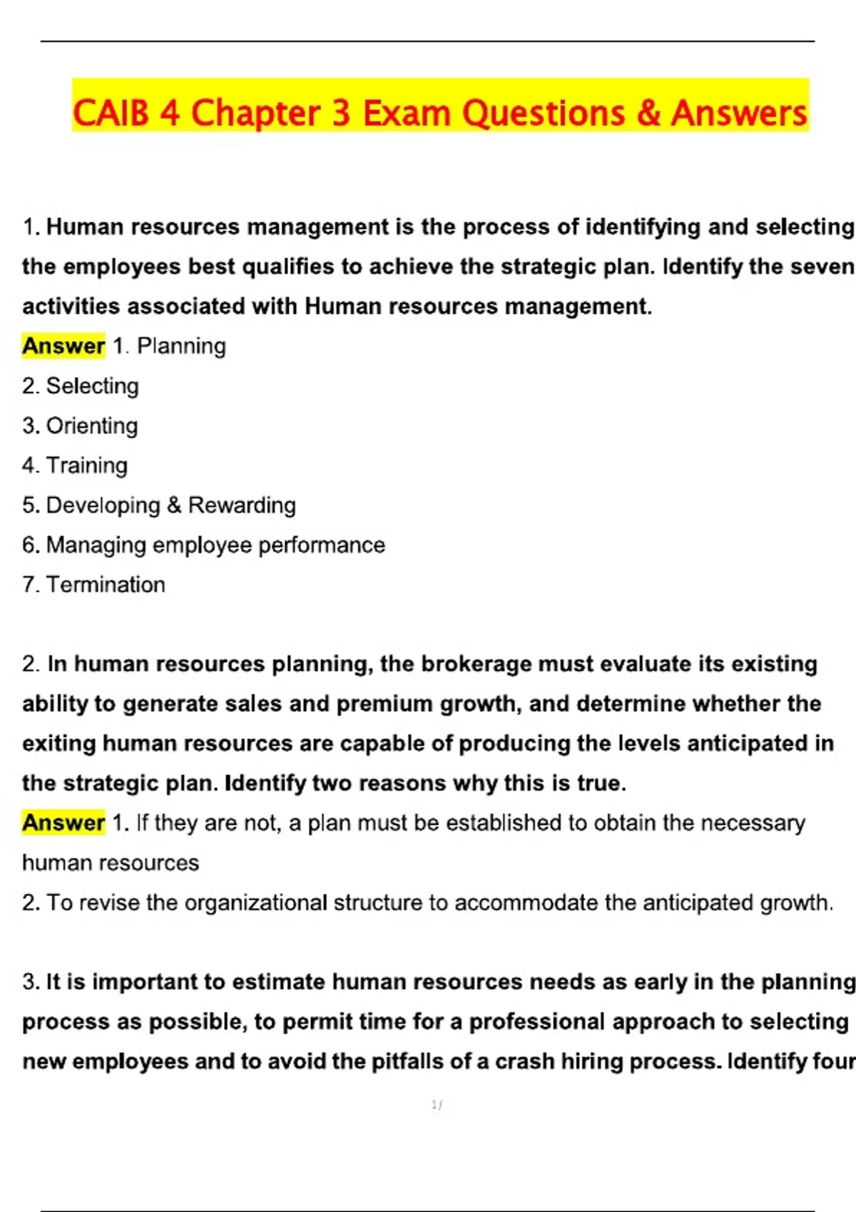 CAIB 4 - Chapter 3 2025 Actual with Questions & Answers (Latest 2025 / ...