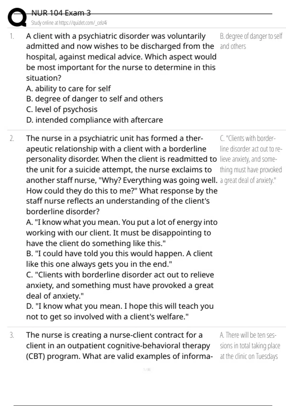 NURS 104 EXAM 3 COMPLETE QUESTIONS WITH ANSWERS 100% VERIFIED 2025 ...