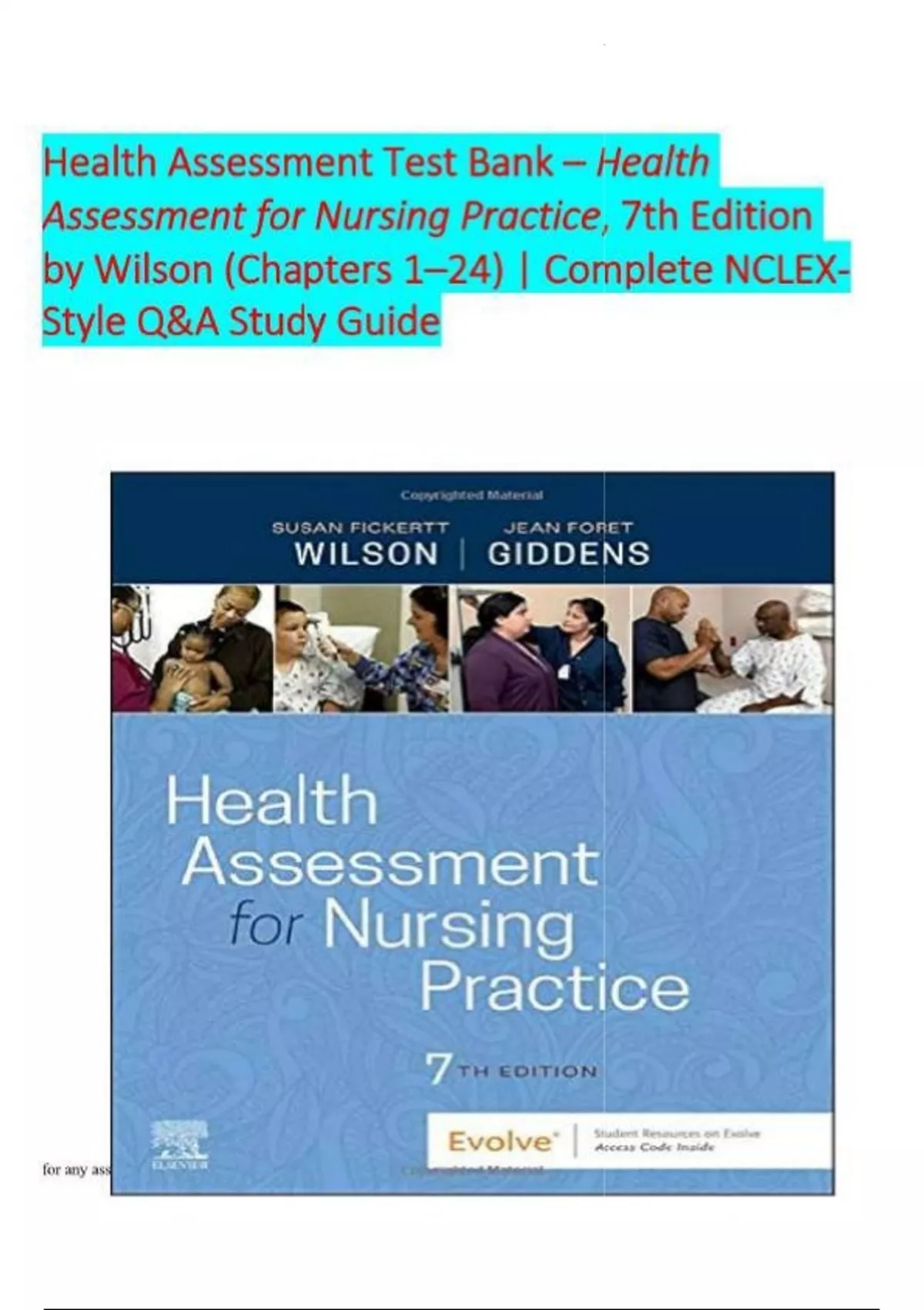Health Assessment Test Bank – Health Assessment for Nursing Practice ...