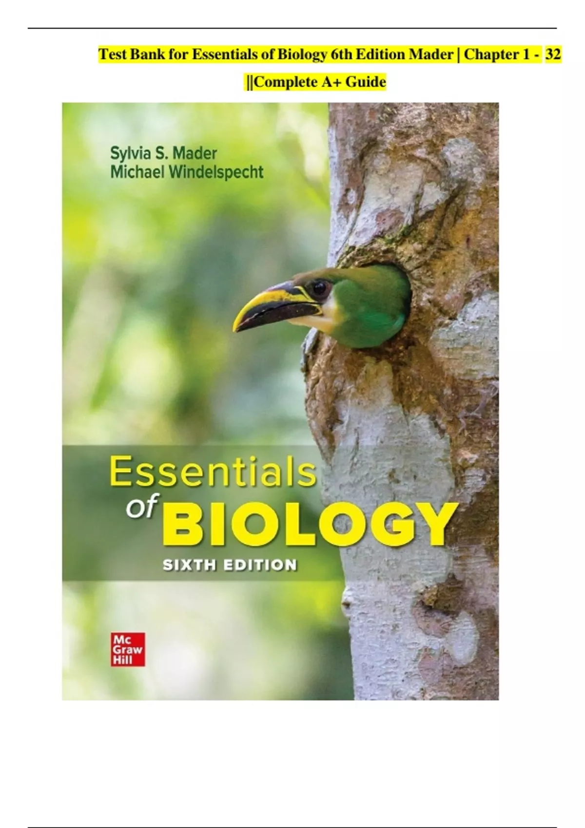 Test Bank For Essentials of Biology, 6th Edition by Sylvia Mader and ...