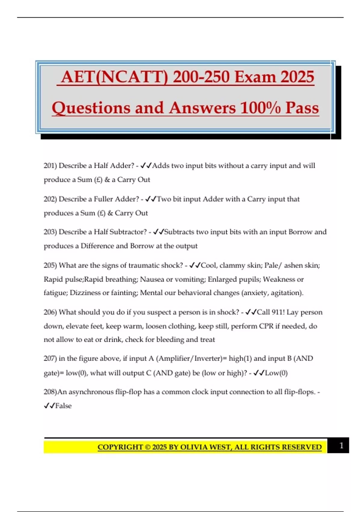 AET(NCATT) 200-250 Exam 2025 Questions and Answers 100% Pass - NCATT ...