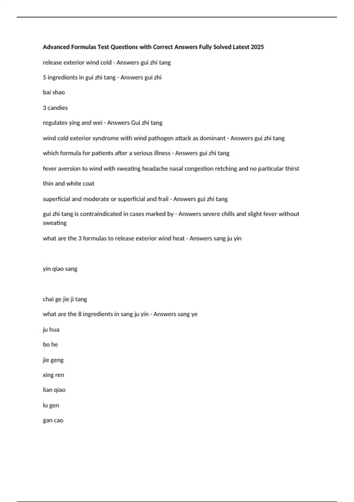 Advanced Formulas Test Questions with Correct Answers Fully Solved ...