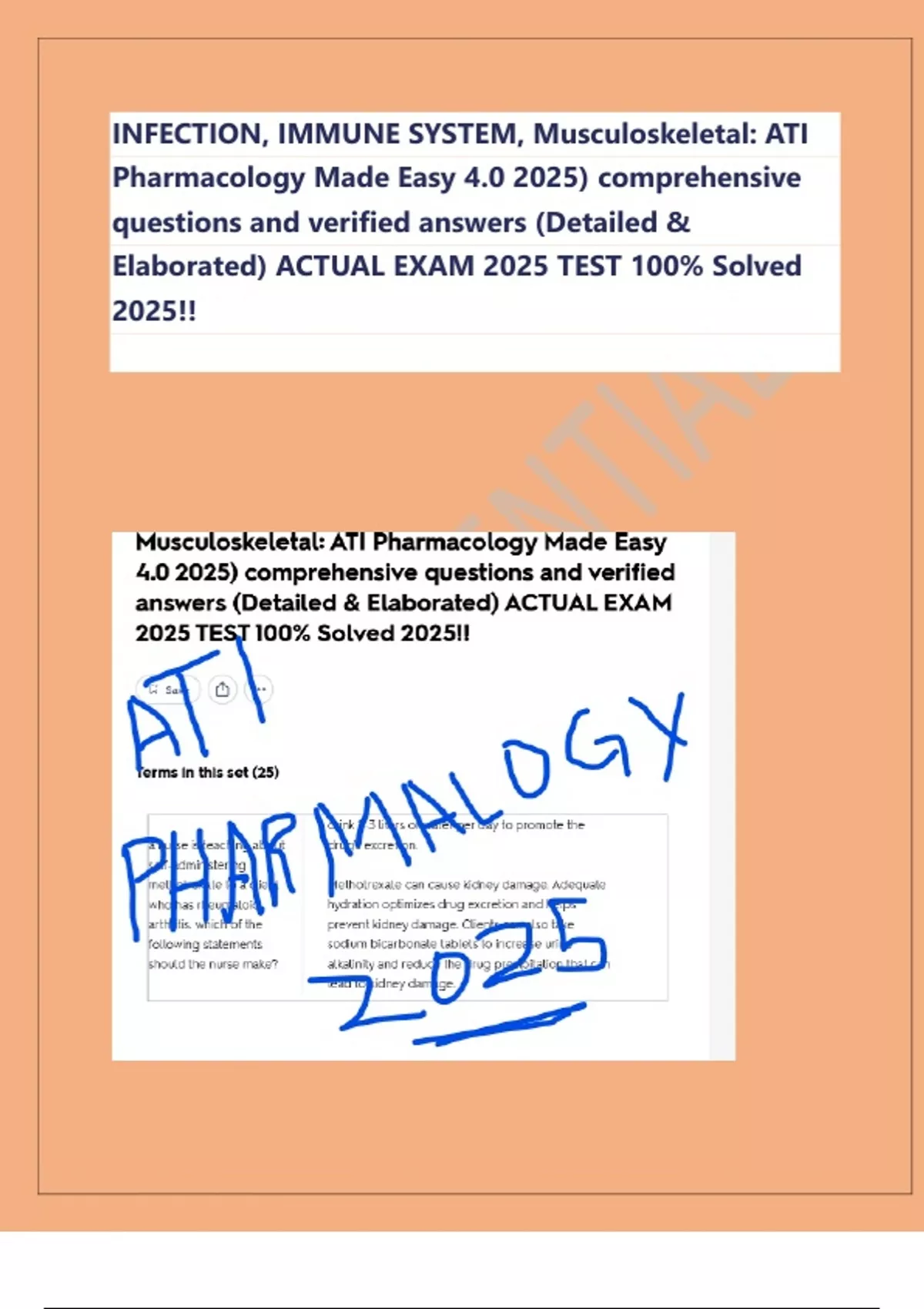 INFECTION, IMMUNE SYSTEM, Musculoskeletal: ATI Pharmacology Made Easy 4 ...