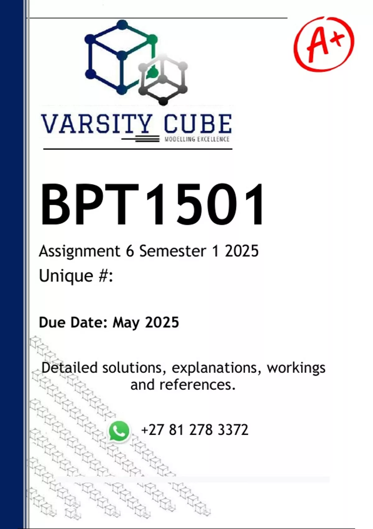 BPT1501 Assignment 6 (DETAILED ANSWERS) Semester 1 2025 - DISTINCTION ...