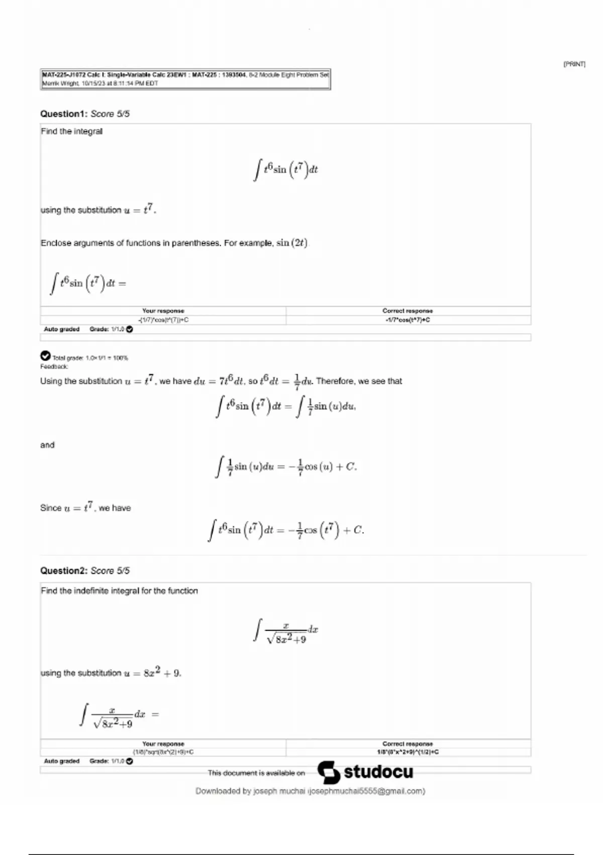 MAT225 – Southern New Hampshire University – Module 8 Problem Set | NEW ...