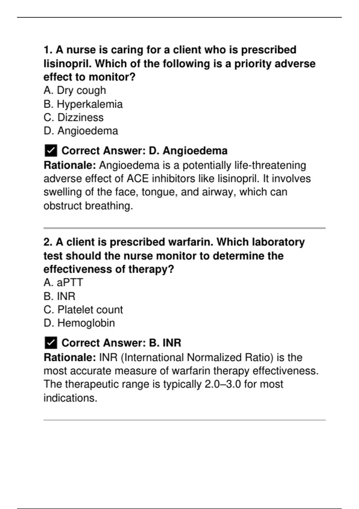 ATI Pharmacology Proctored Exam: 50 Must-Know NCLEX-Style Questions ...