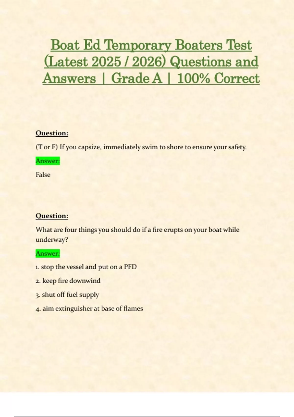 Boat Ed Temporary Boaters Test Guide (Latest 2025 / 2026 Updates STUDY ...