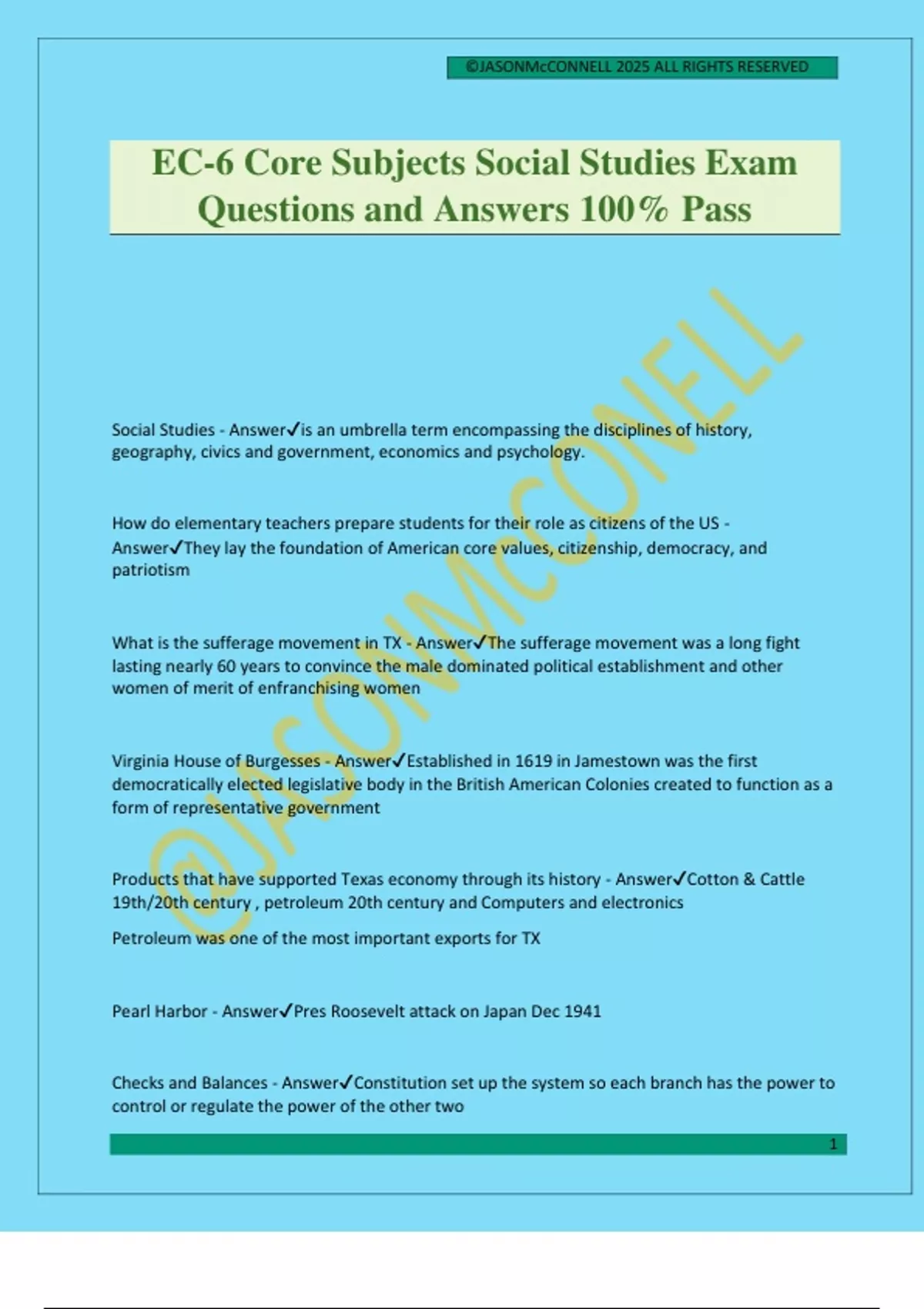 EC-6 BUNDLED EXAMS | QUESTIONS AND CORRECT ANSWERS | LATEST UPDATE 2025 ...