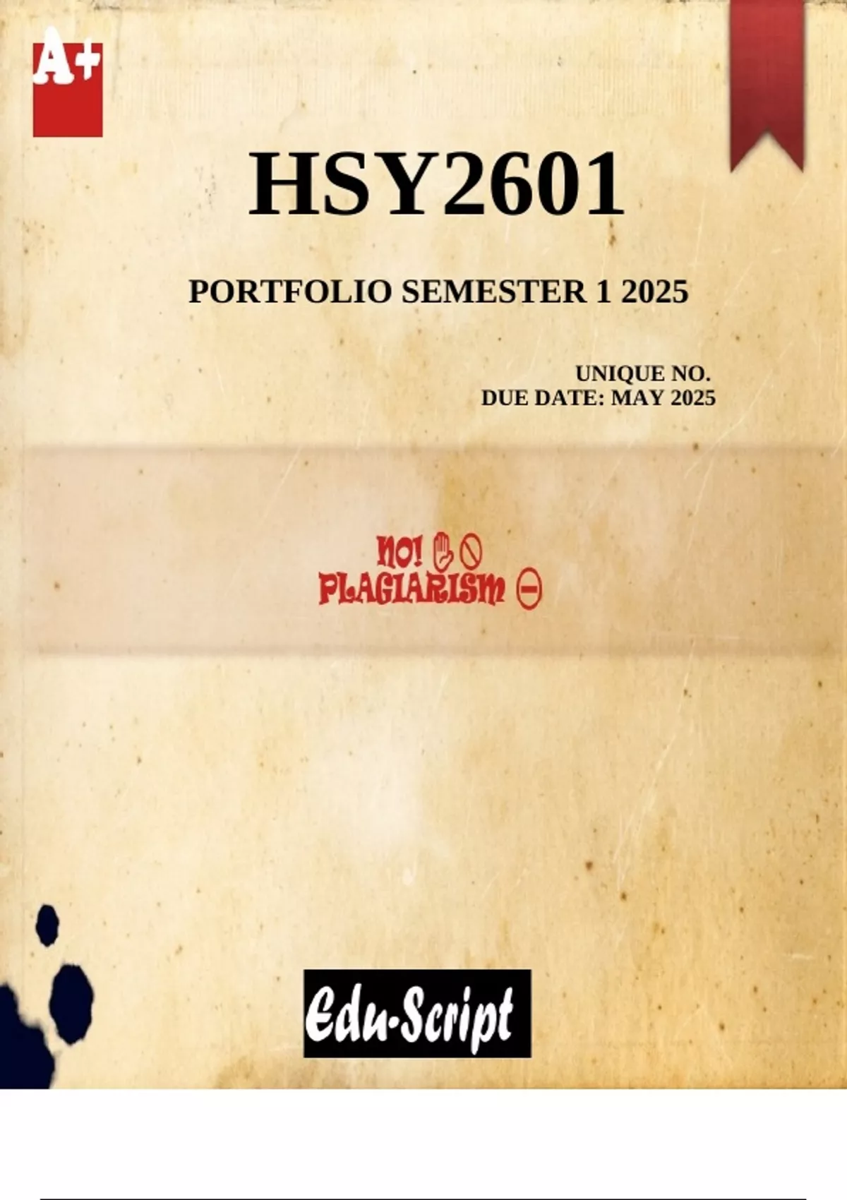 HSY2601 Final PORTFOLIO (COMPLETE GUIDE) Semester 1 2025 - DUE May 2025 ...