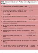 CSS Mastery: Recipient Portal correctly answered to pass - CSS Mastery - Stuvia US
