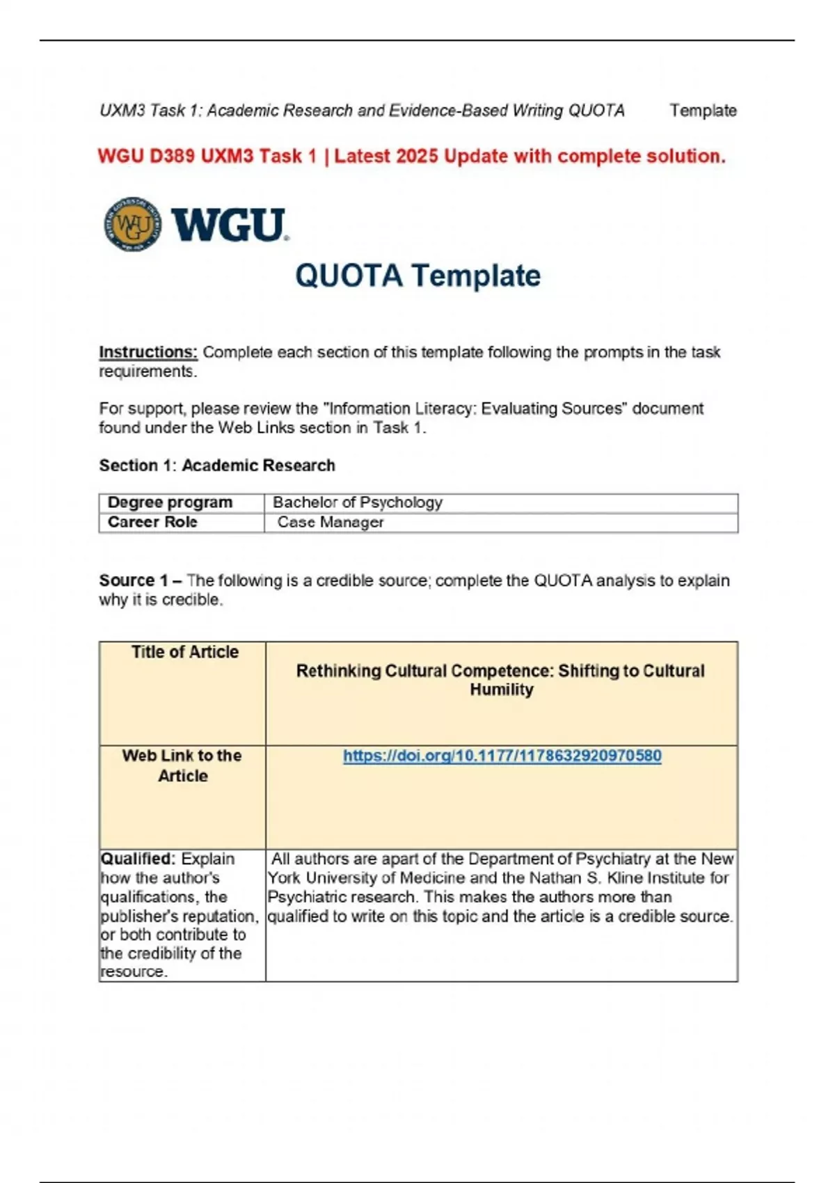 WGU D389 UXM3 Task 1 | Latest 2025 Update with complete solution ...