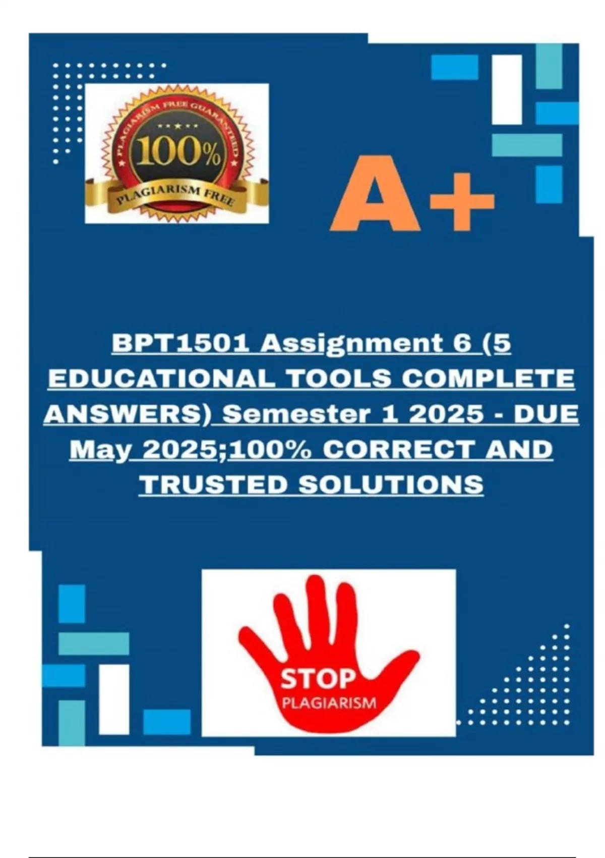 BPT1501 Assignment 6 (5 EDUCATIONAL TOOLS COMPLETE ANSWERS) Semester 1 ...