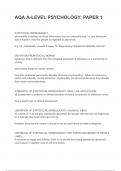 AQA A-Level Psychology Paper 1 – Complete Revision Notes and ...
