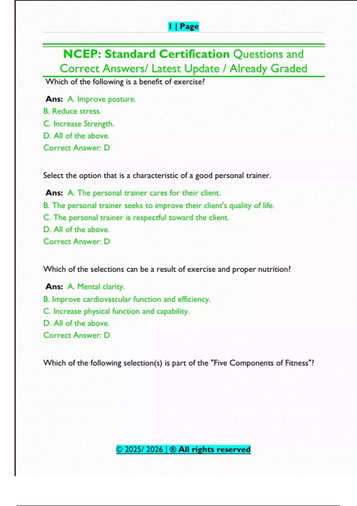 NCEP Standard Certification Q&A – 2025/2026 – Full Exam Review with ...