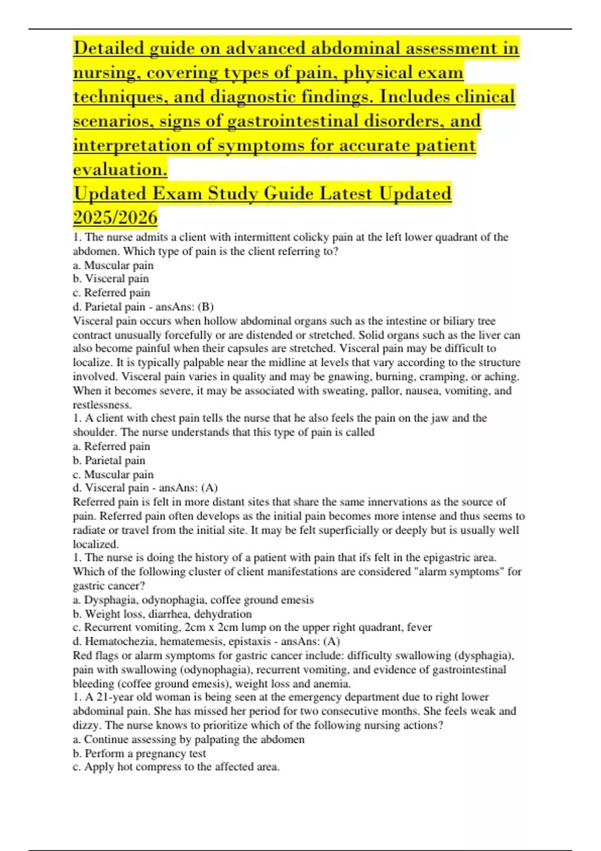 Detailed guide on advanced abdominal assessment in nursing, covering ...