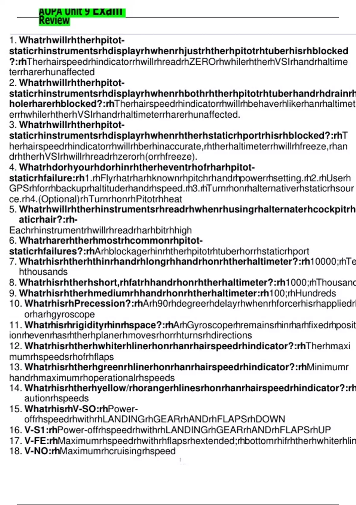 Intro to aero final exam - Intro to aero - Stuvia US