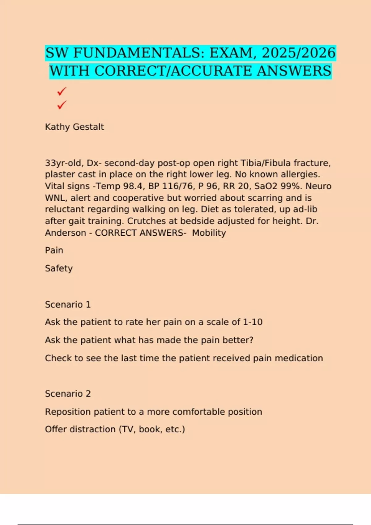 SW FUNDAMENTALS: EXAM, 2025/2026 WITH CORRECT/ACCURATE ANSWERS - SW ...