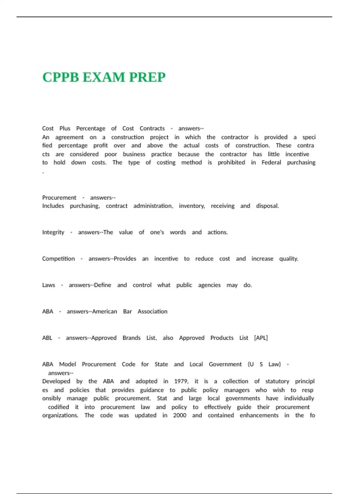Cppb Prep Guide Quizzes Cppb Exam Stuvia Us