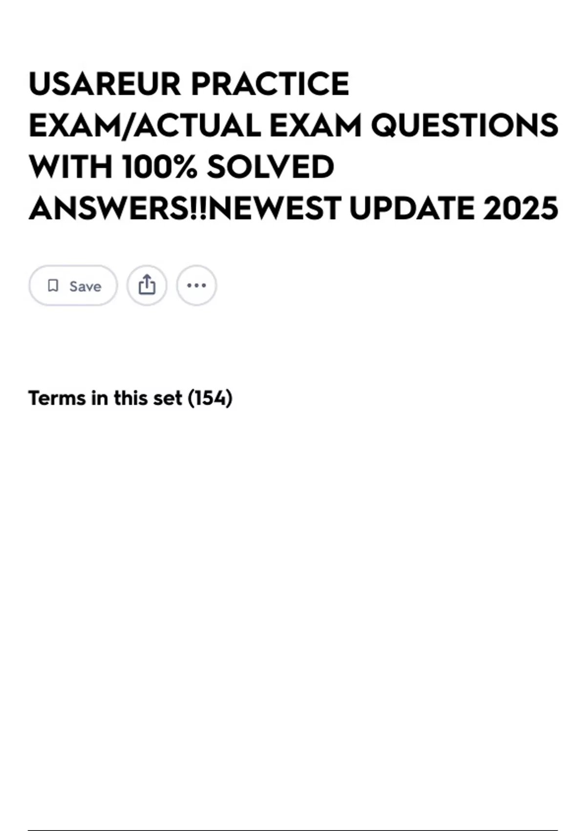 USAREUR PRACTICE EXAM/ACTUAL EXAM QUESTIONS WITH 100% SOLVED ANSWERS!!NEWEST UPDATE 2025 ...