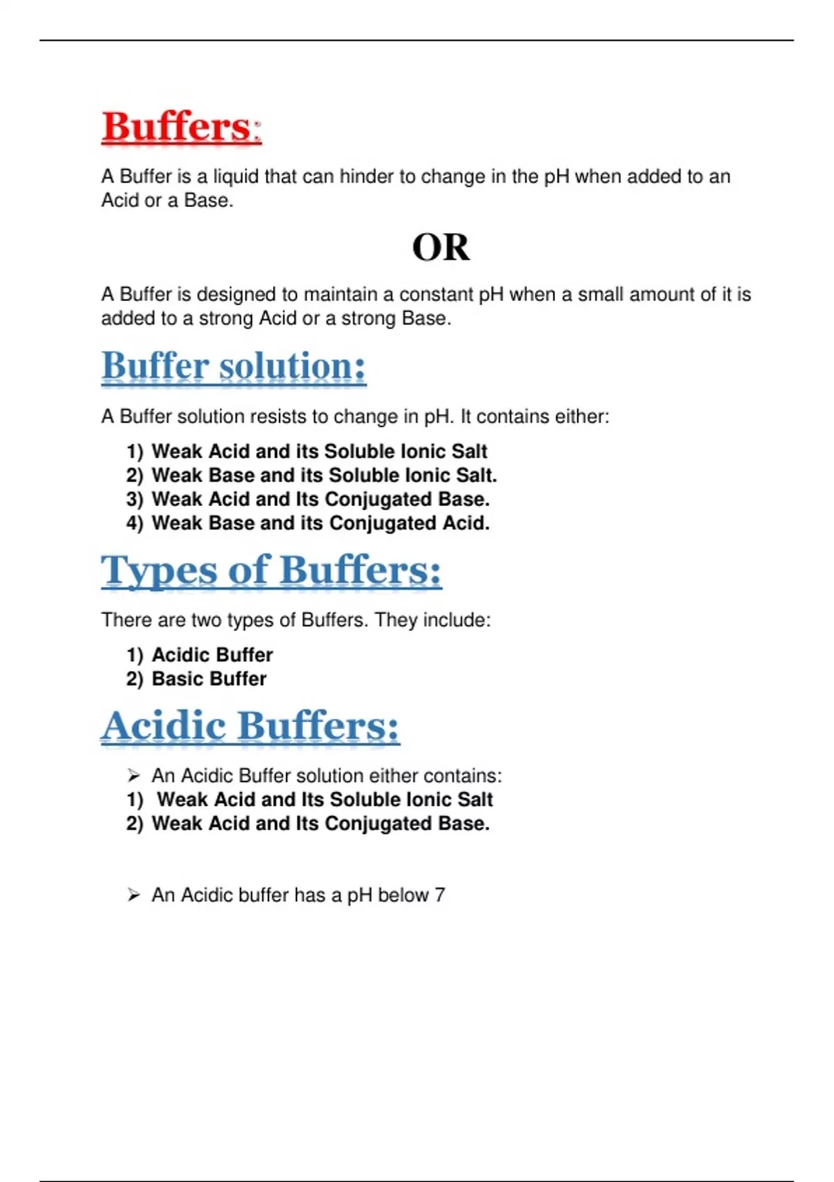 Buffers – Types, Examples & Uses | Class 10 Chemistry Notes - Chemistry ...