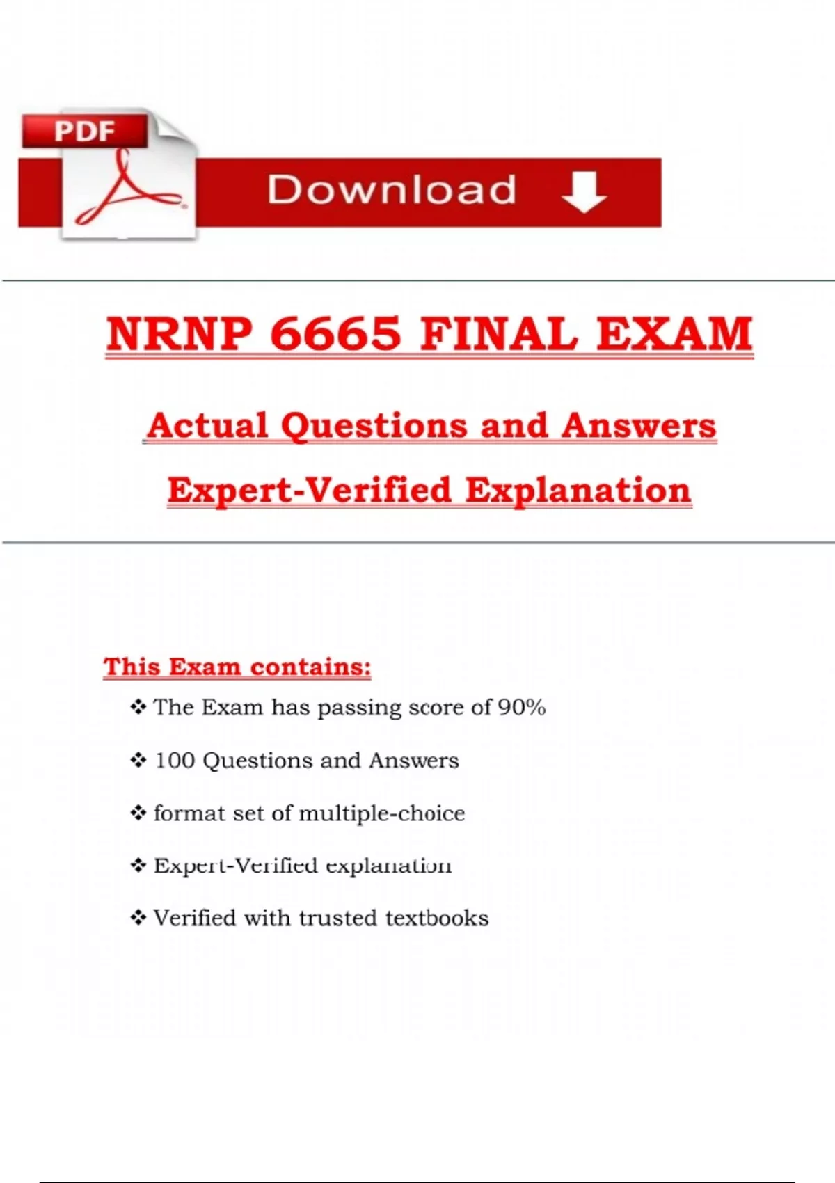 NRNP 6665 Final Exam Questions and Answers with Explanation (Latest ...