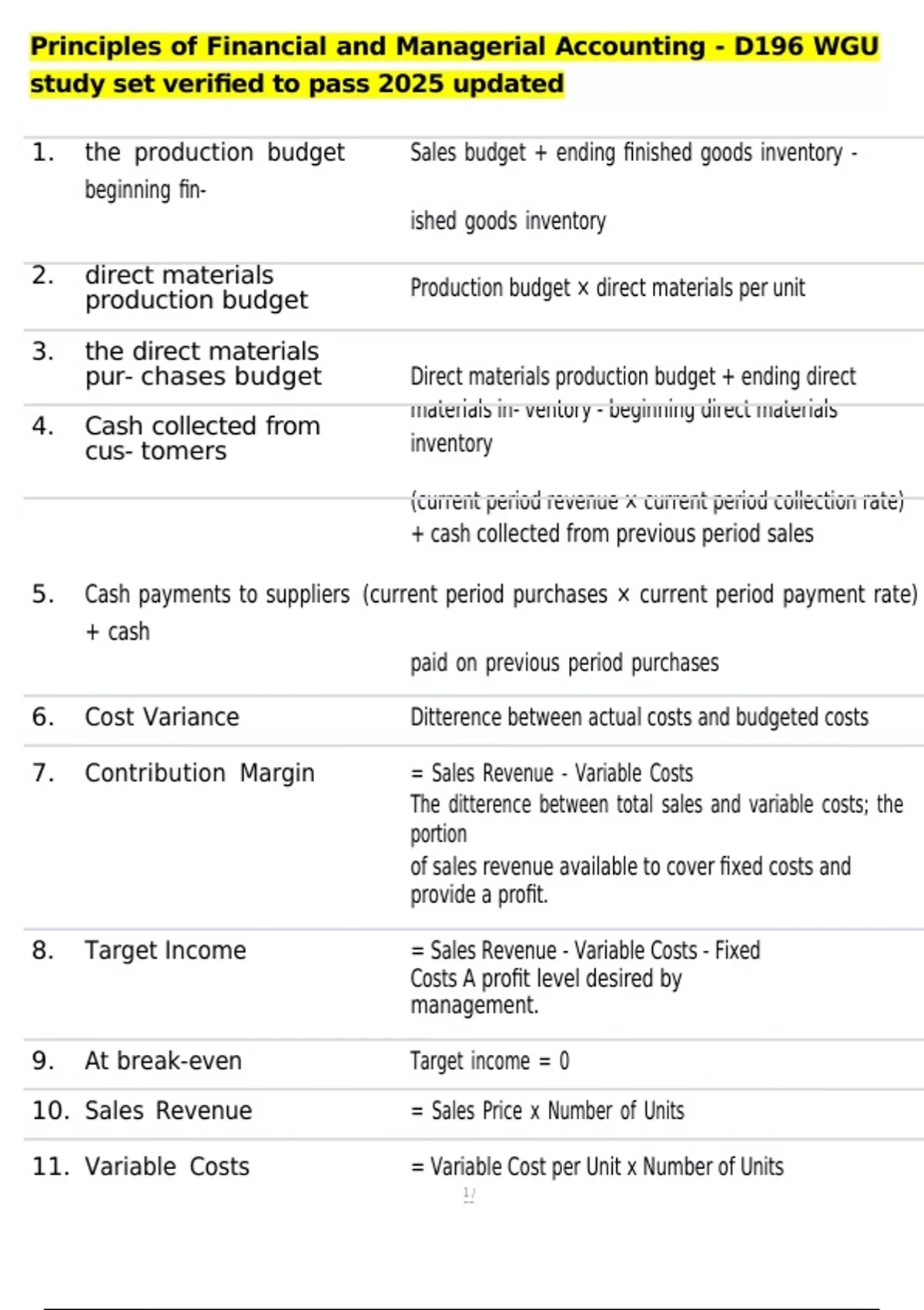Principles of Financial and Managerial Accounting - D196 WGU study set ...