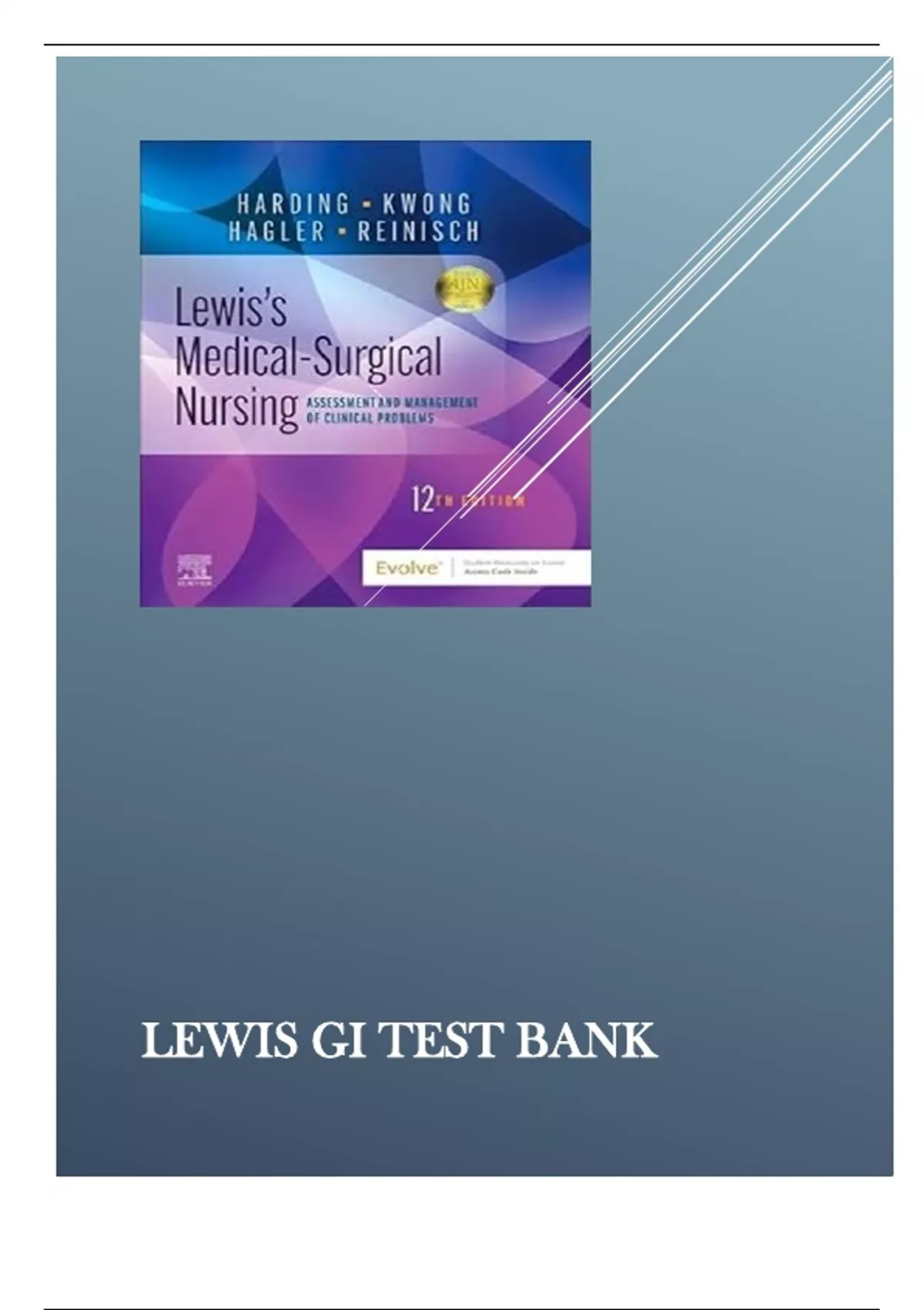 Test Bank for Lewis's Medical-Surgical Nursing: Assessment and ...