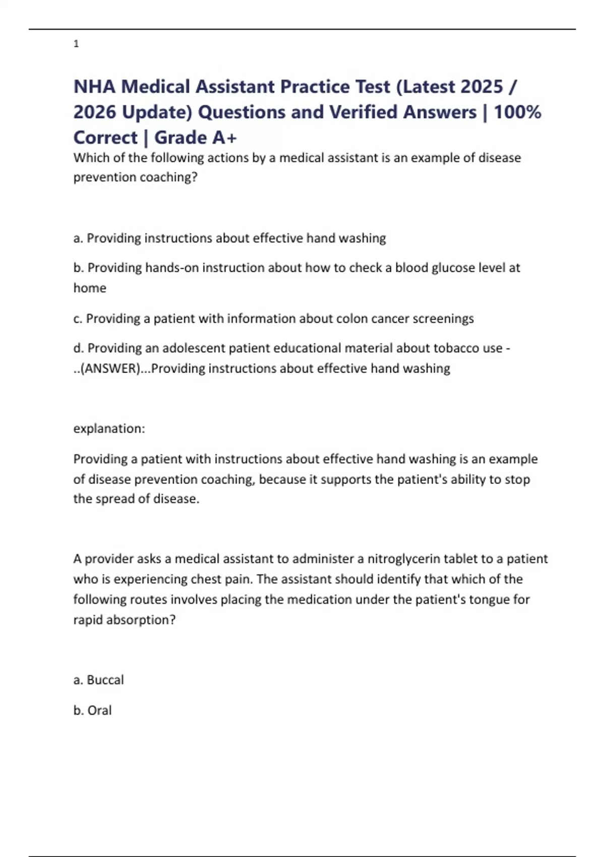 NHA Medical Assistant Practice Test (Latest 2025 / 2026 Update ...