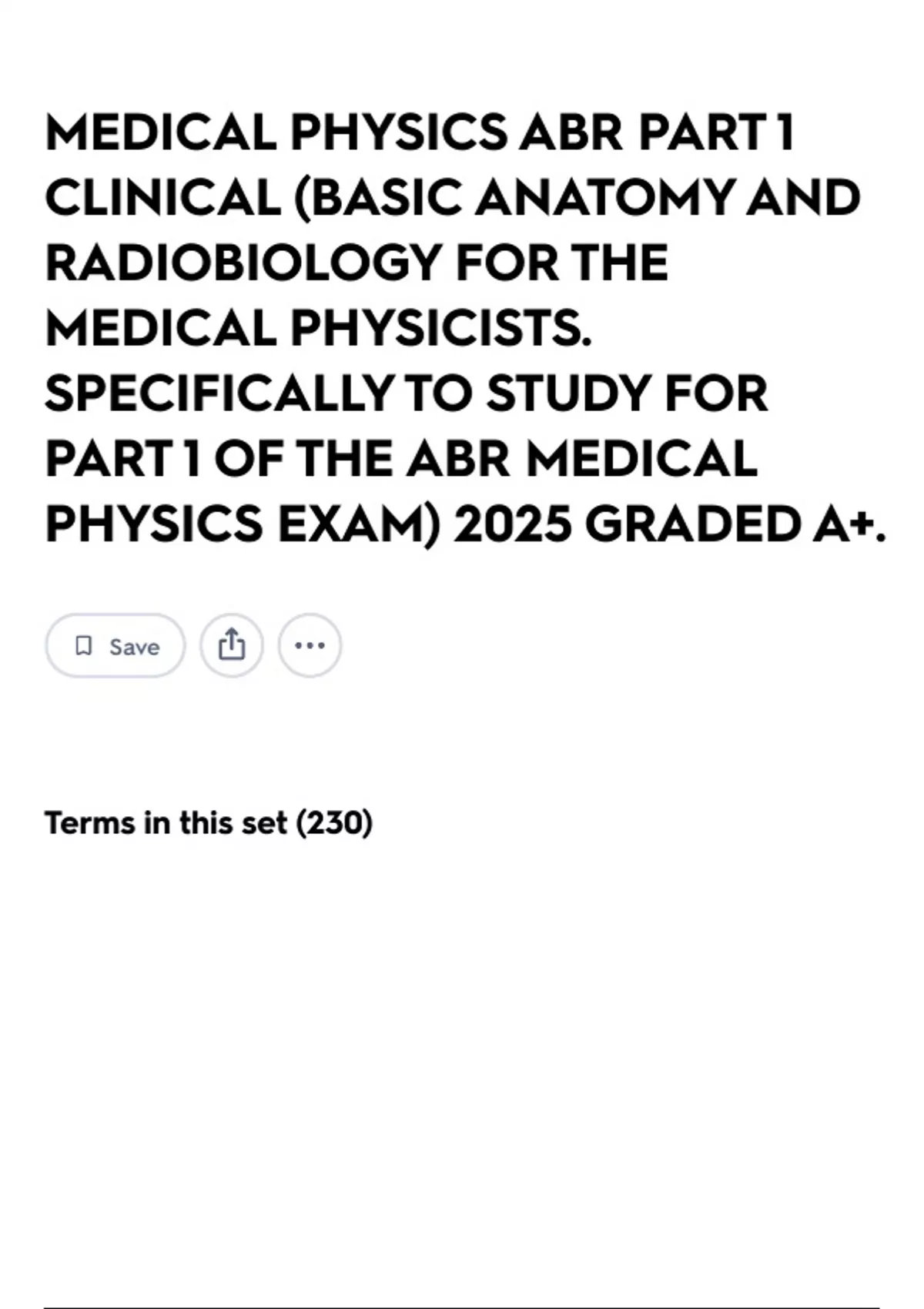 MEDICAL PHYSICS ABR PART 1 CLINICAL (BASIC ANATOMY AND RADIOBIOLOGY FOR ...