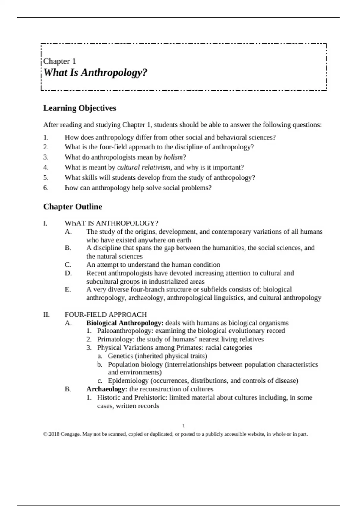 Solutions, Summaries: Cultural Anthropology An Applied Perspective ...