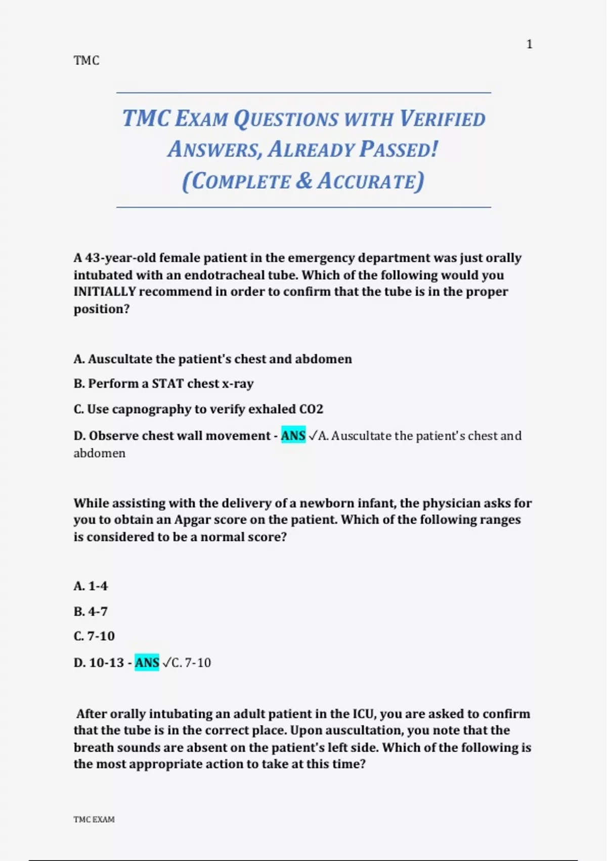 Travel and Tourism Level 3 – TMC Exam Questions with Verified Answers ...