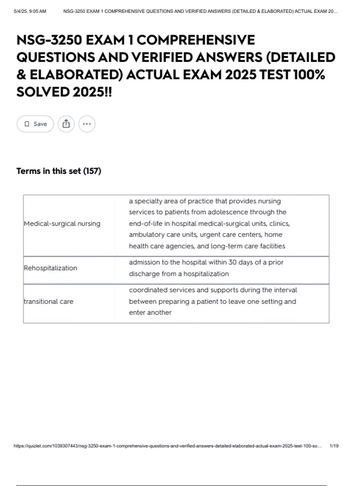 NSG-3250 EXAM 1 COMPREHENSIVE QUESTIONS AND VERIFIED ANSWERS (DETAILED ...