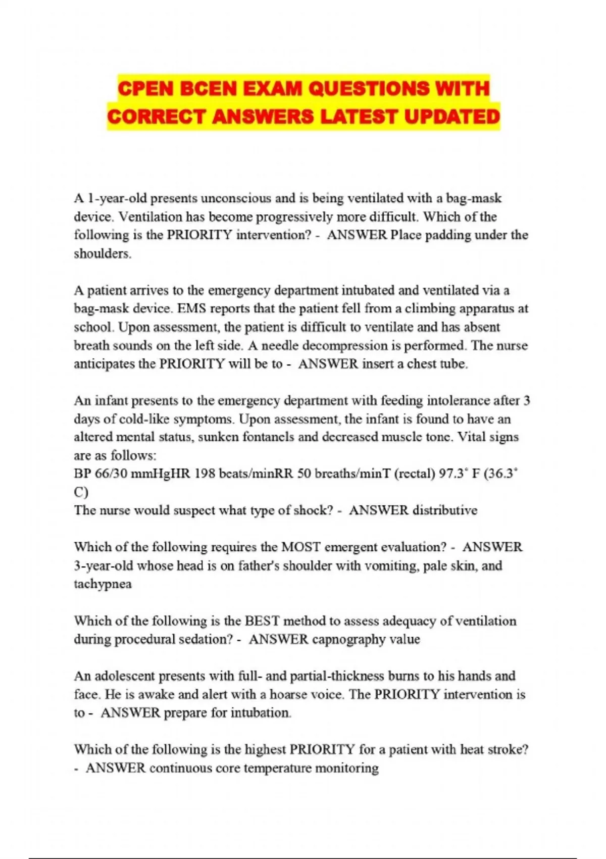 CPEN BCEN EXAM QUESTIONS WITH CORRECT ANSWERS LATEST UPDATED - CPEN ...