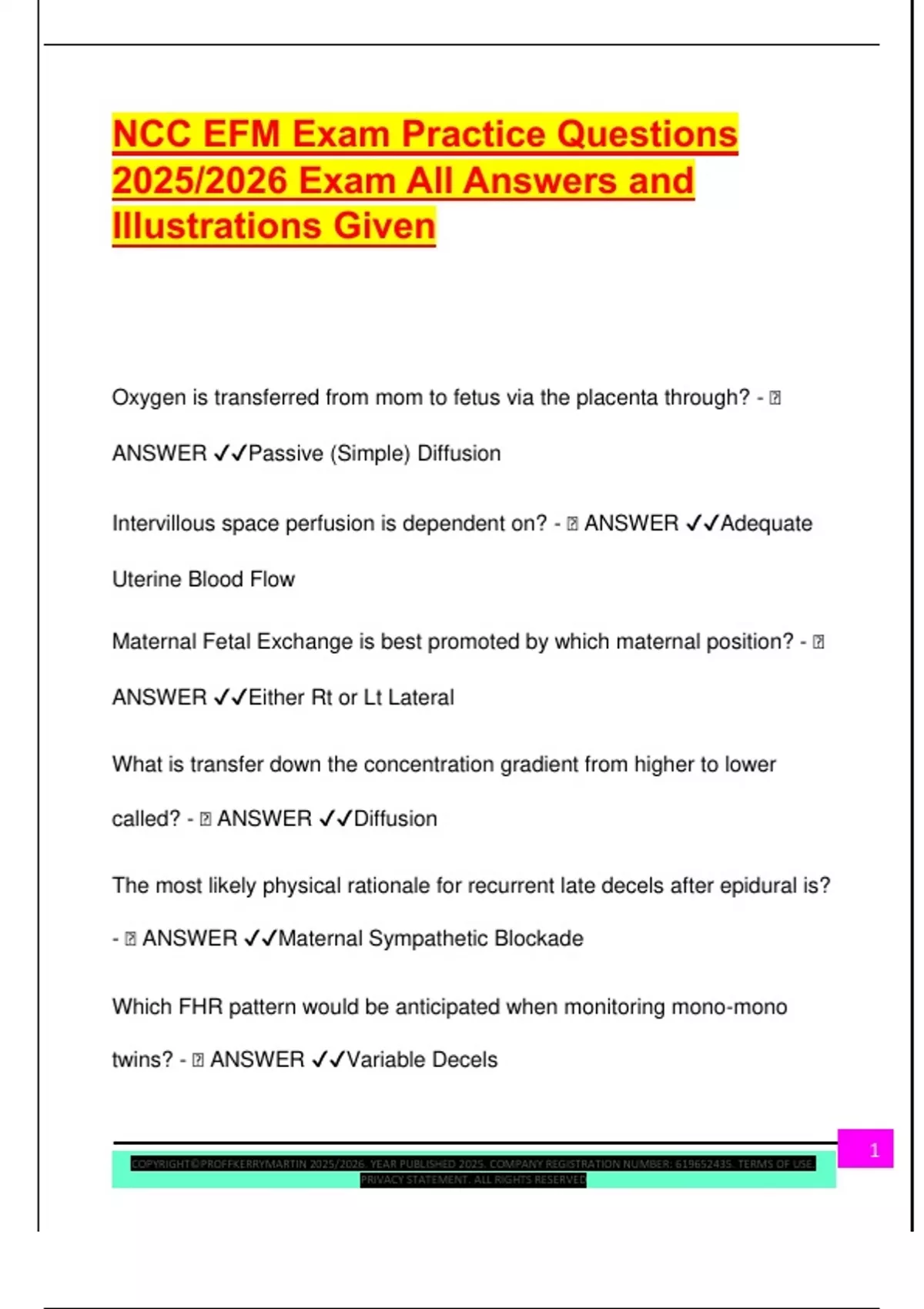 NCC EFM Exam Practice Questions 2025/2026 Exam All Answers and ...